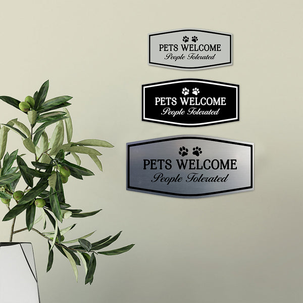 Signs ByLITA Fancy Pets Welcome People Tolerated Pets Decoration Wall ...