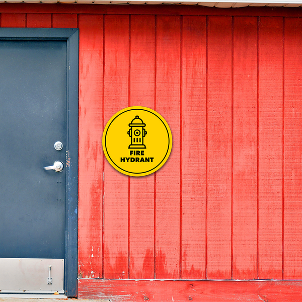 Circle Plus Fire Hydrant Wall or Door Sign | Easy Installation | Offic ...