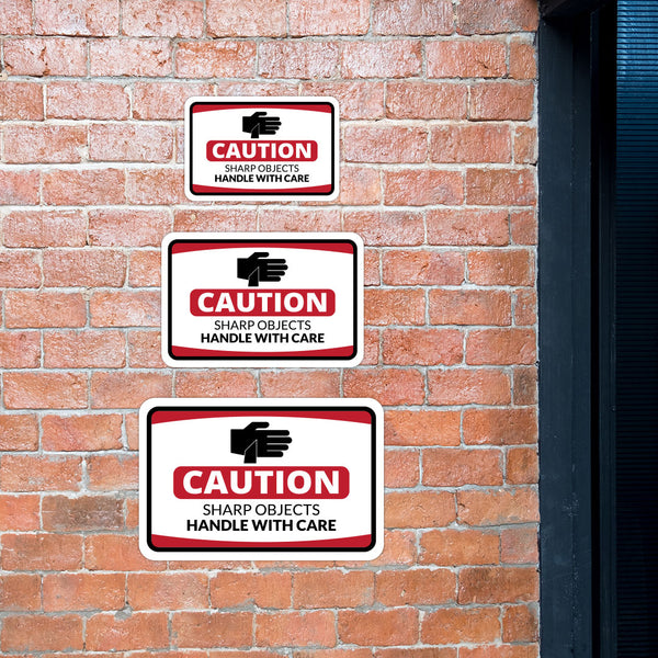 Classic Framed Plus Caution Sharp Objects Handle with Care Door or Wal ...