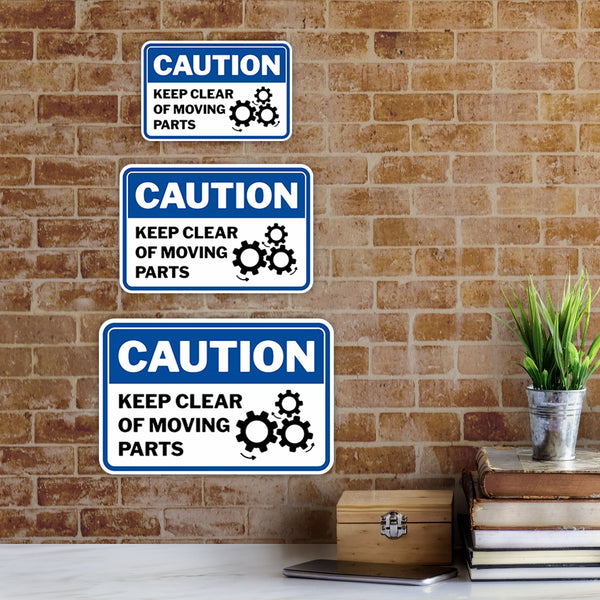 Classic Framed Plus Caution Keep Clear Of Moving Parts Wall or Door Si ...