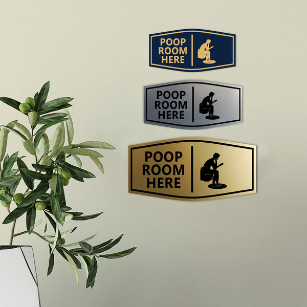 Signs ByLITA Fancy Poop Room Here Wall or Door Sign – All Quality