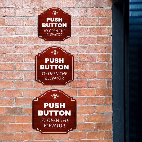 Heritage Plus Push Button To Open The Elevator Wall or Door Sign | Pub ...