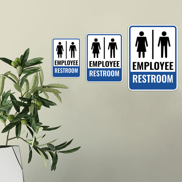 Portrait Round Plus Employee Restroom Wall or Door Sign | Office & Wor ...