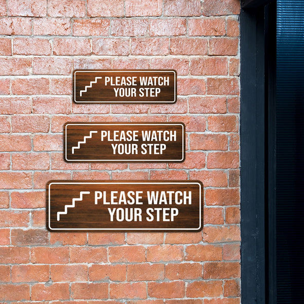 Standard Plus Please Watch Your Step Wall or Door Sign | Public Spaces ...