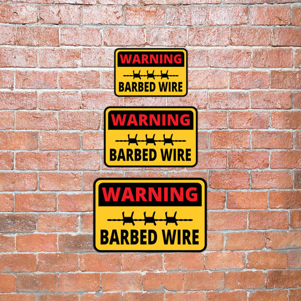 Classic Framed Plus Warning Barbed Wire Wall or Door Sign | Health & S ...