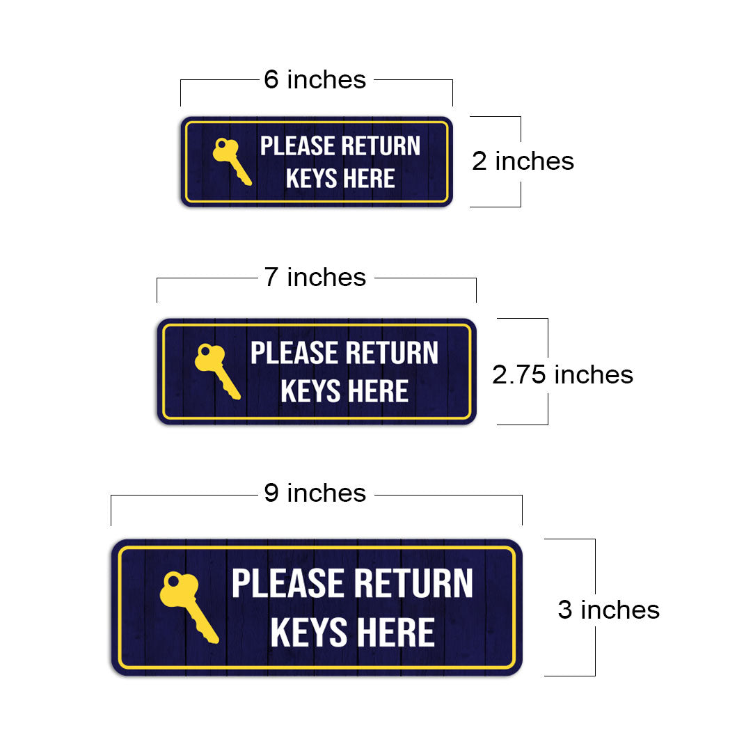 Standard Plus Please Return Keys Here Wall or Door Sign | Public Space ...