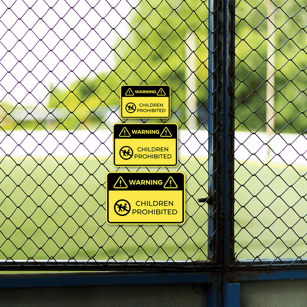 Classic Framed Plus Warning Children Prohibited Wall or Door Sign | Ch ...