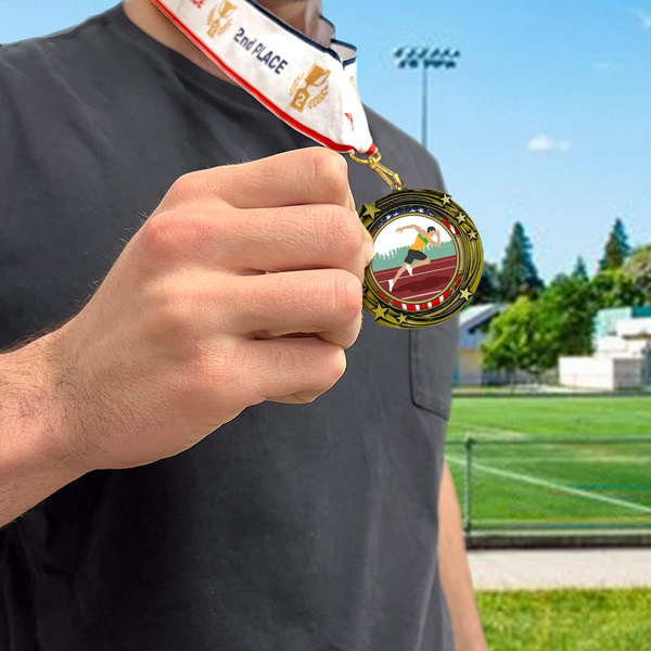 All Quality Stars Design Track and Field Medal ( male) - 1st, 2nd, 3rd