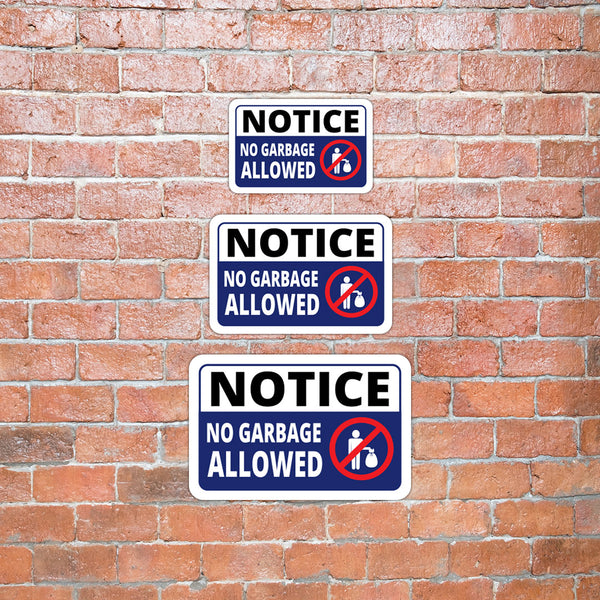 Classic Framed Plus Notice No Garbage Allowed Door or Wall Sign | Heal ...