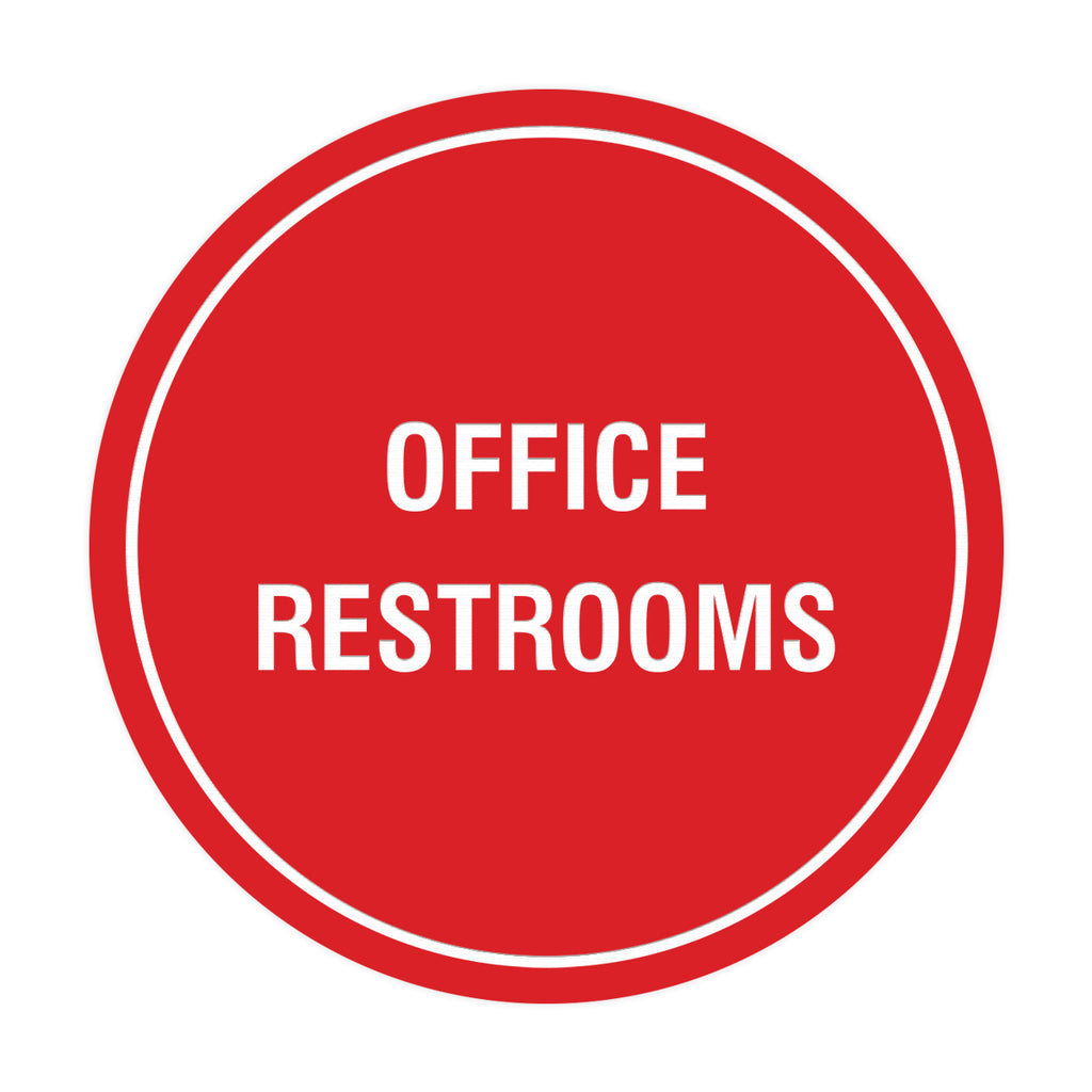 Circle Office Restrooms Wall or Door Sign – All Quality
