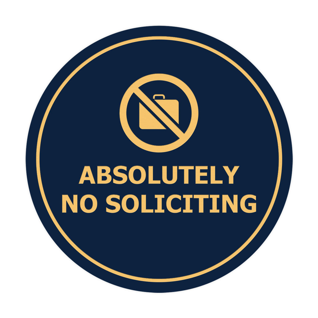 Circle Absolutely No Soliciting Wall or Door Sign – All Quality