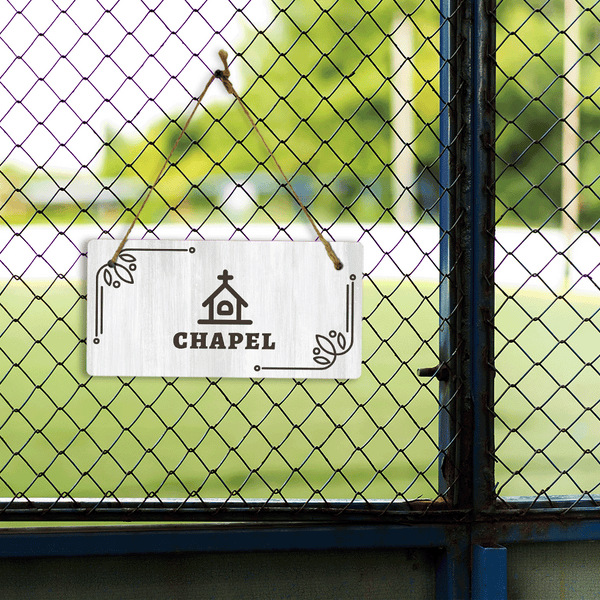 Chapel 5x10 Hanging Plus Wall or Door Sign | Religious Rustic Wood Sig ...