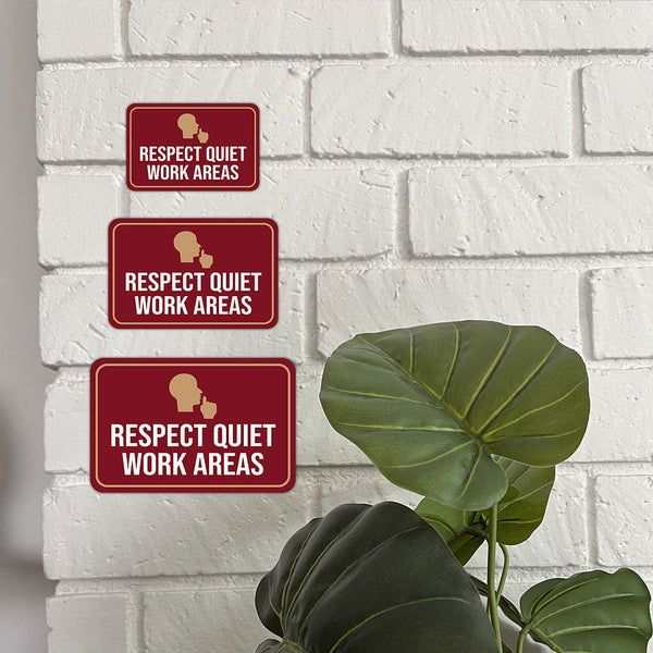 Classic Framed Plus Respect Quiet Work Areas Wall or Door Sign | Offic ...