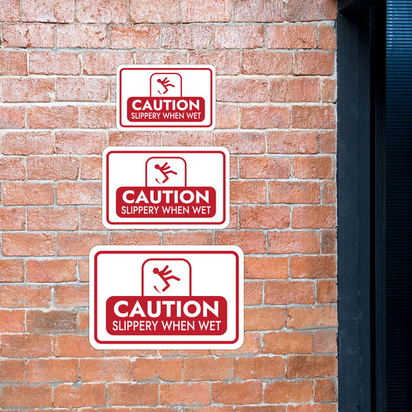 Classic Framed Plus Caution Slippery When Wet Door or Wall Sign | Work ...