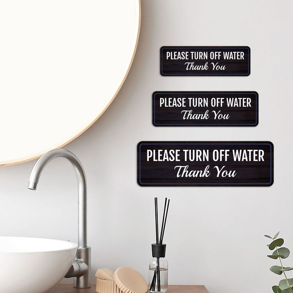 Standard Plus Please Turn Off Water Thank You Wall or Door Sign | Publ ...