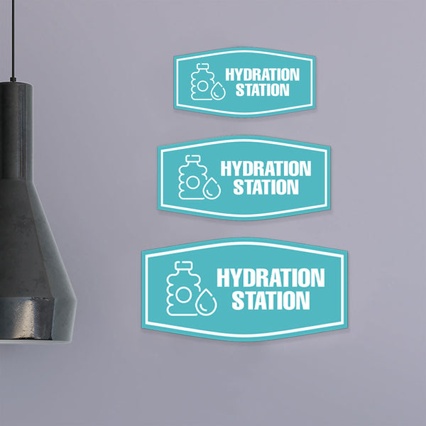 Fancy Plus Hydration Station Wall or Door Sign | Business & Public Sig ...