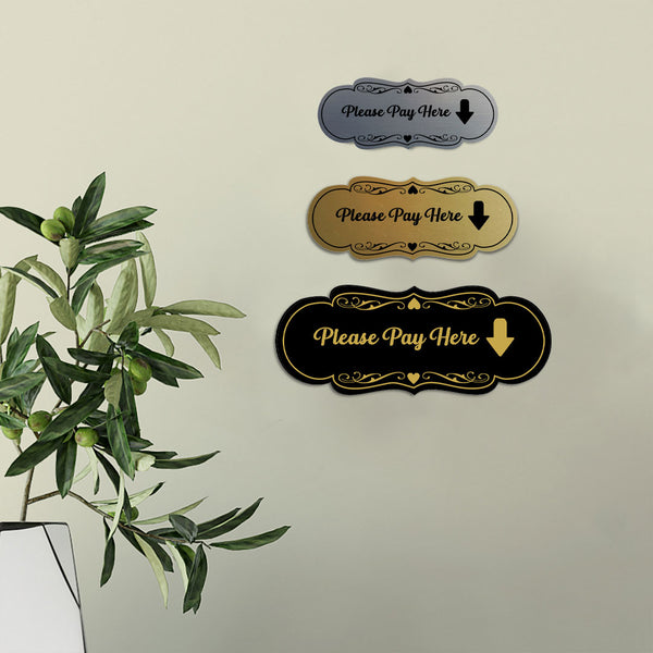 Signs ByLITA Designer Please Pay Here Wall or Door Sign – All Quality