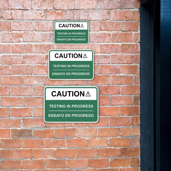 Classic Framed Plus Caution Testing In Progress Wall or Door Sign | Bi ...