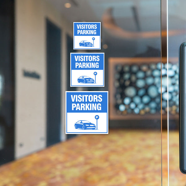 Square Plus Visitors Parking Wall or Door Sign | Health & Safety Wareh ...