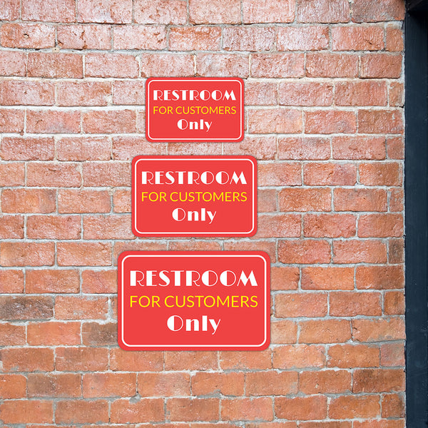Classic Framed Plus Restroom For Customers Only Wall or Door Sign | He ...