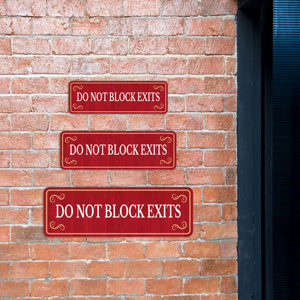 Standard Plus Do Not Block Exits Door or Wall Sign | Office Signage ...