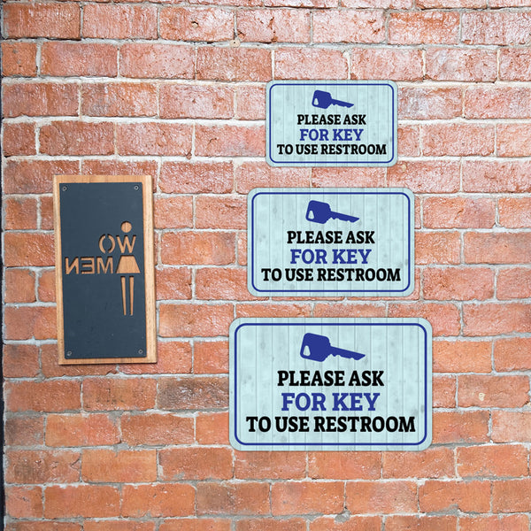 Classic Framed Plus Please Ask For Key To Use Restroom Wall or Door Si ...