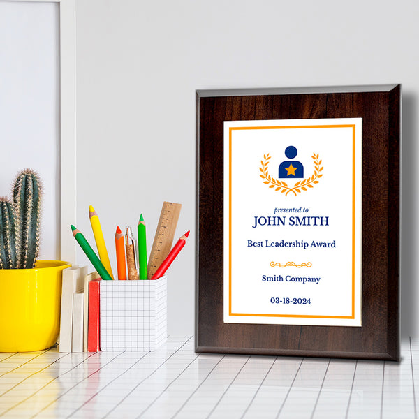 Leadership Customizable Award Plaque | Easel Mount Option | Achievemen ...