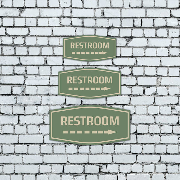 Fancy Plus Restroom (Right Arrow) Wall or Door Sign | Business and Wor ...