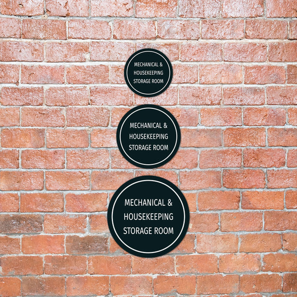 Circle Plus Mechanical & Housekeeping Storage Room Wall or Door Sign ...