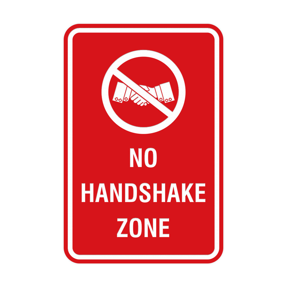 Portrait Round No Handshake Zone Sign – All Quality