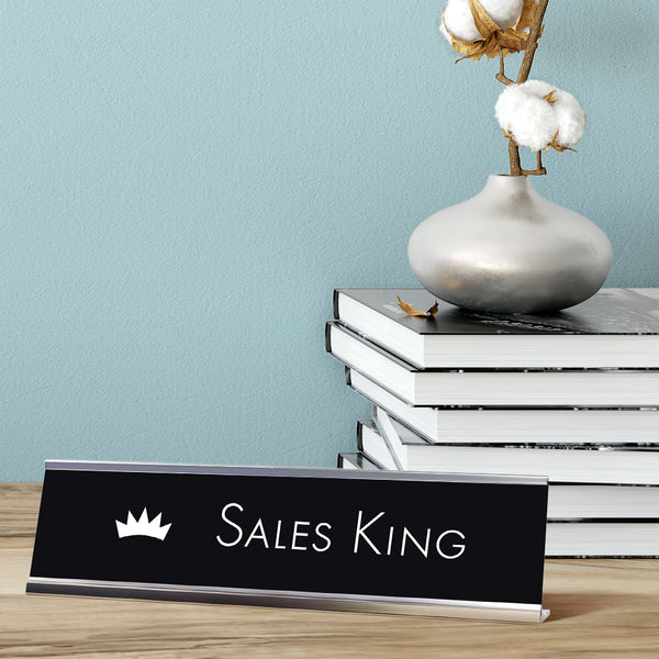 Sales King Desk Sign, novelty nameplate (2 x 8") – All Quality