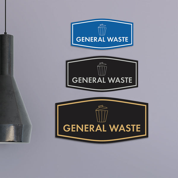 Fancy General Waste Wall or Door Sign – All Quality