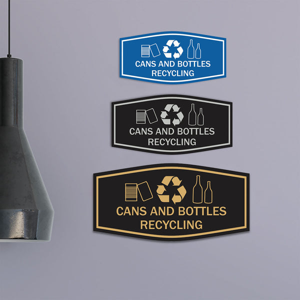 Fancy Cans and Bottles Recycling Wall or Door Sign – All Quality