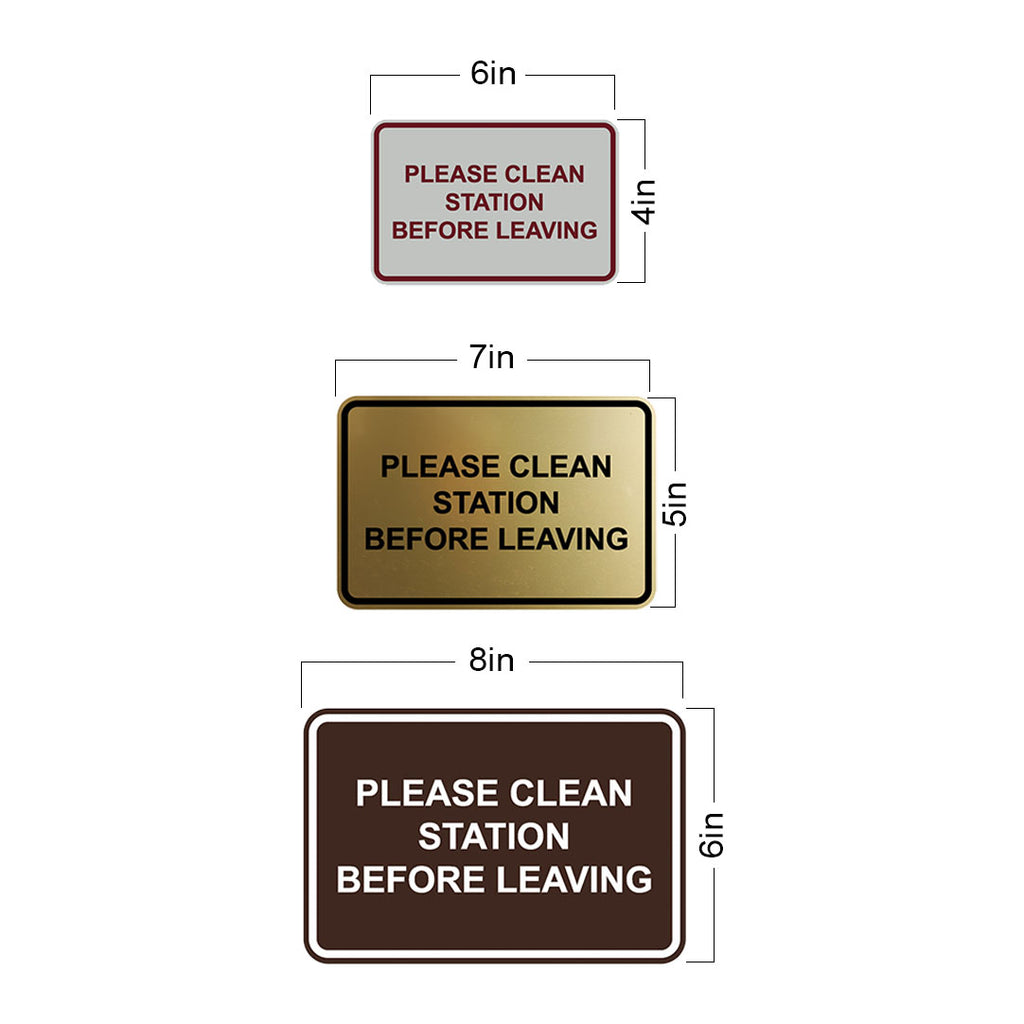 Classic Framed Please Clean Station Before Leaving Wall or Door Sign ...
