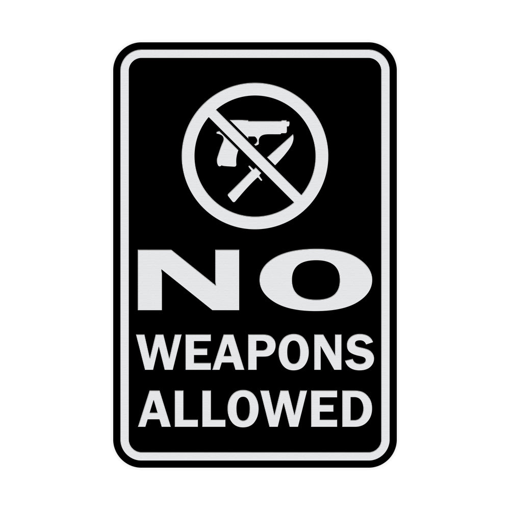 Portrait Round No Weapons Allowed Sign – All Quality