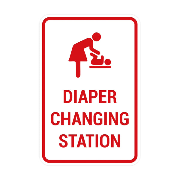 Portrait Round Diaper Changing Station Sign – All Quality