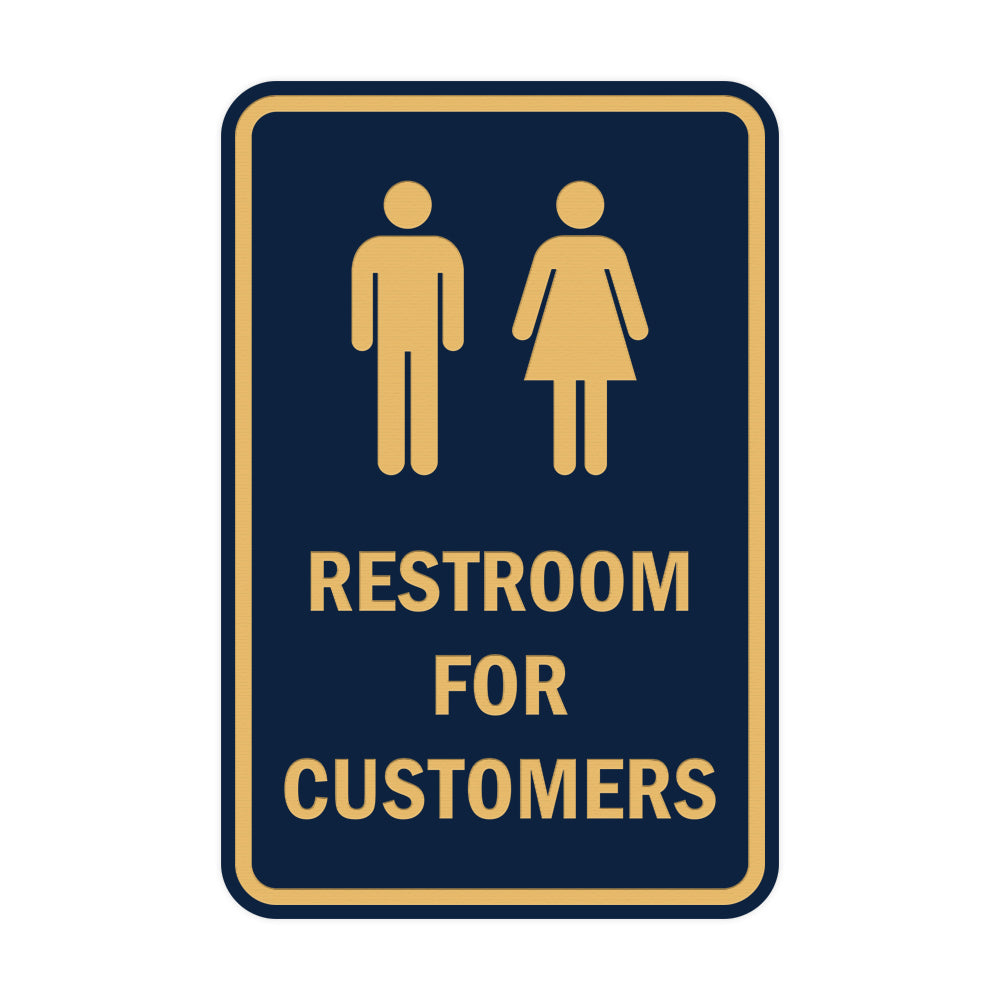 Portrait Round Restroom For Customers Sign – All Quality