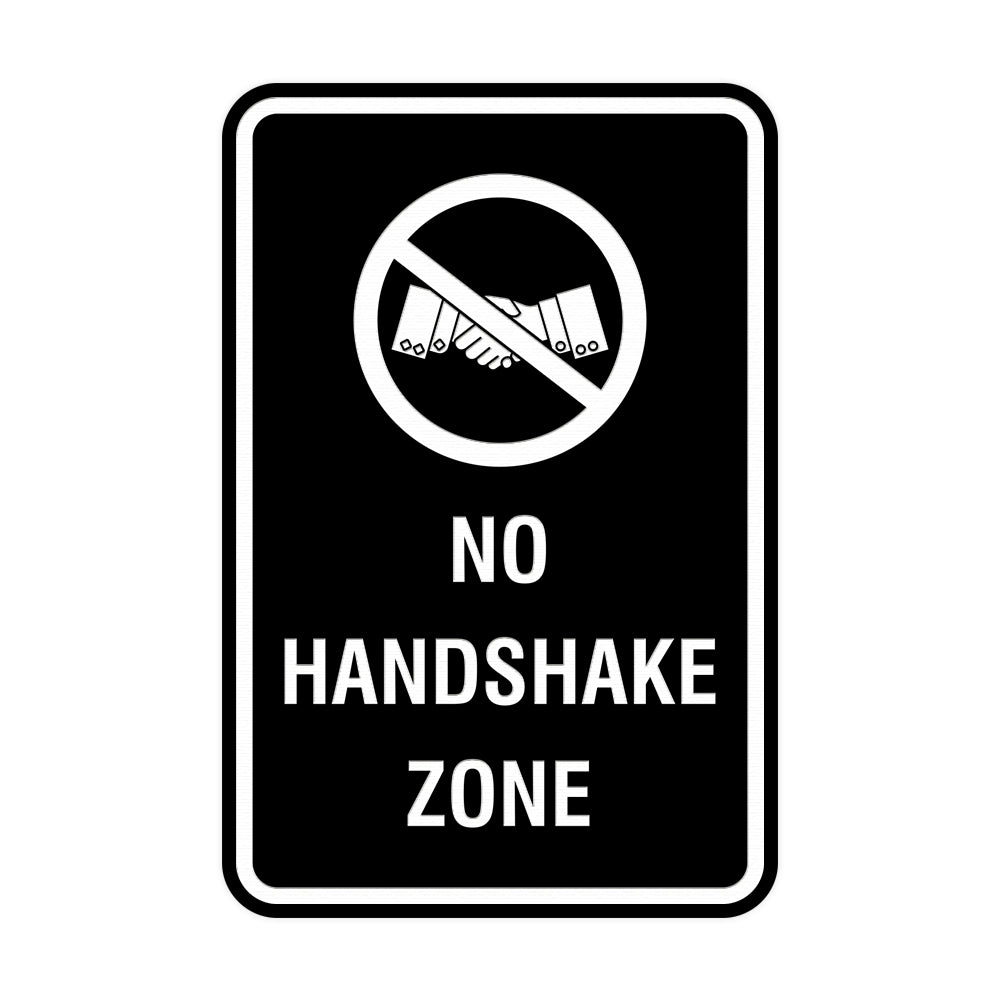 Portrait Round No Handshake Zone Sign – All Quality
